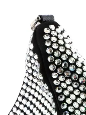 Prada Re-edition 2005 Shoulder Bag Crystal Embellished Satin - Black
