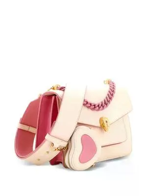 BVLGARI Serpenti Forever Maxi Chain Heart Pouch Leather Crossbody Bag