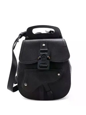 Dior Saddle Mini Backpack In Leather - Black