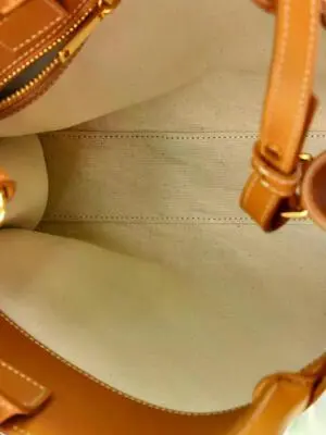 Celine Vertical Cabas Canvas With Leather Small Tote Bag