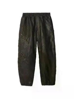 Burberry Cursive-logo Leather Trousers
