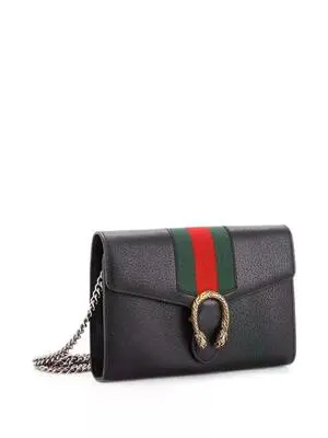 Gucci Dionysus Web Chain Wallet Leather Small Crossbody Bag