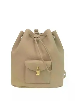 Loro Piana Grained Calfskin Extra Drawstring Backpack - Neutrals