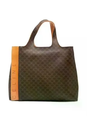 Celine Macadam Coated Canvas Tote Bag - Brown