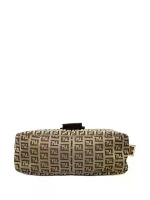 Fendi Zucchino Canvas Double Flap Shoulder Bag