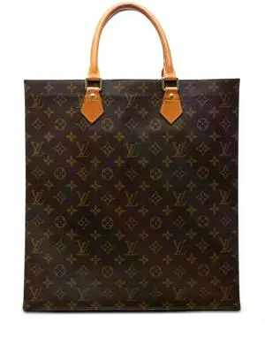 LOUIS VUITTON Monogram Sac Plat Tote Bag - Brown