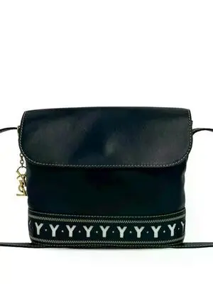Saint Laurent Leather Cutout Crossbody Bag - Blue