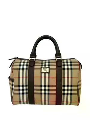 Burberry Haymarket Check Canvas Boston Bag - Neutrals