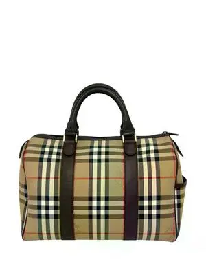 Burberry Haymarket Check Canvas Boston Bag