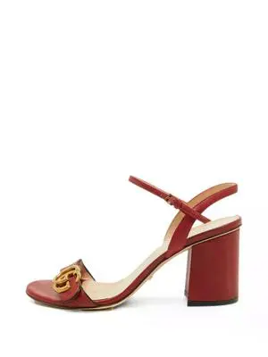 Gucci Leather Ankle Strap Sandals - Red