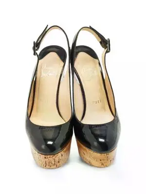 CHRISTIAN LOUBOUTIN Une Plume Cork-wedge Pumps