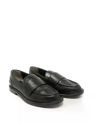 Fendi Karligraphy Leather Loafers
