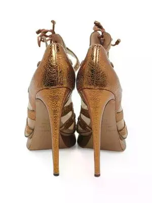 NICHOLAS KIRKWOOD Metallic Leather Platform Sandals