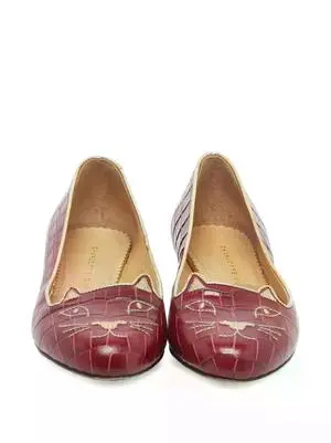 CHARLOTTE OLYMPIA Kitty Croc-embossed Loafers