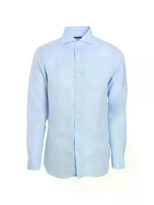 TOMBOLINI Spread-collar Button-up Shirt - Blue
