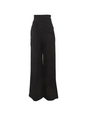 Fendi Crepe Wide-leg Trousers - Black