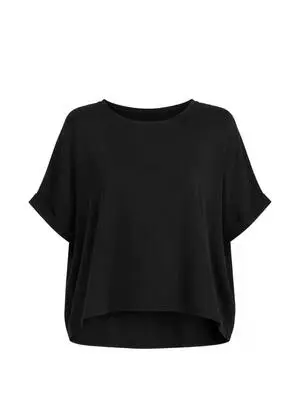 Dusan Rolled-cuff Silk T-shirt - Black