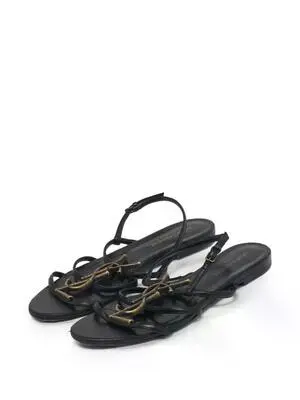 Saint Laurent Cassandra Slingback Sandals - Black