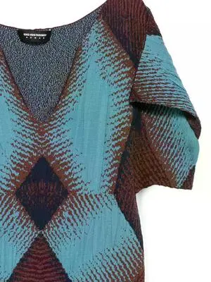 KIKO KOSTADINOV Ikat Argyle-jacquard V-neck Dress