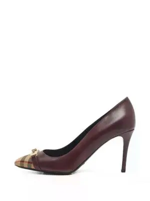 Burberry Nova Check Cap-toe Pumps - Red