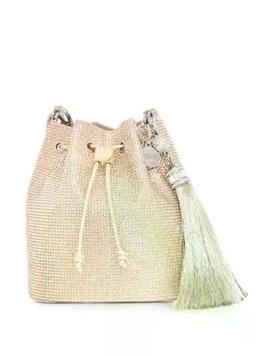 Judith Leiber Crystal Embellished Tassel Bucket Bag