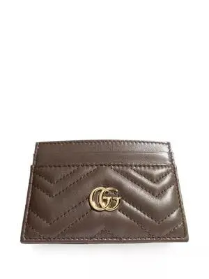 Gucci Gg Marmont Leather Card Holder - Brown