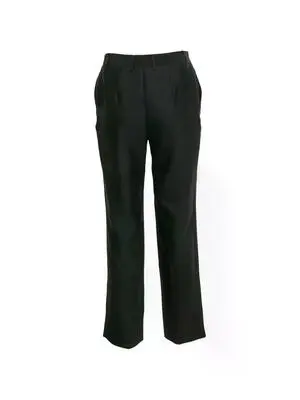 FERRAGAMO Gancini Plaque Wool Trousers