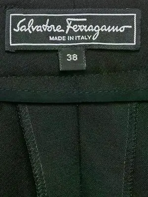 FERRAGAMO Gancini Plaque Wool Trousers