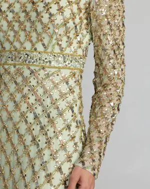 Mac Duggal Embellished High Neck Gown
