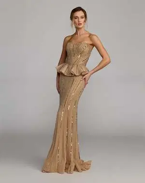MAC DUGGAL COLLECTION Embellished Peplum Gown