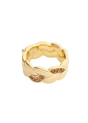 COACH Braided Detail Ring With Signature 'c' Logo - Gold
