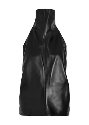 Khaite Draped Leather Halterneck Top