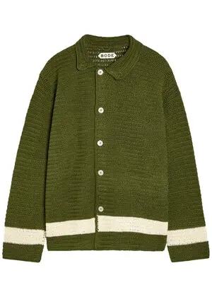 BODE Crochet Cotton Shirt With Beaded Logo
