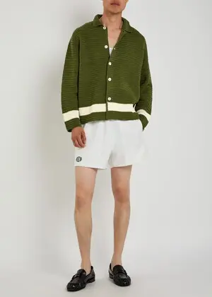 BODE Crochet Cotton Shirt With Beaded Logo