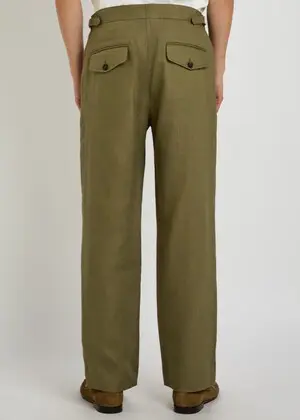 BODE Straight-leg Linen Trousers