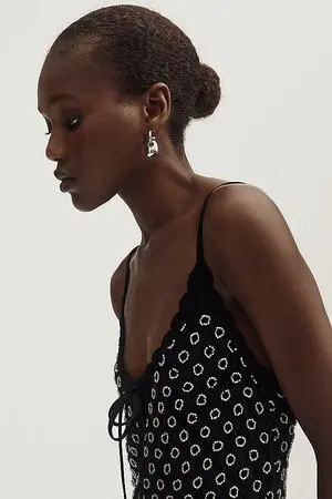 Misha Collection V-neck Beaded Mi Dress