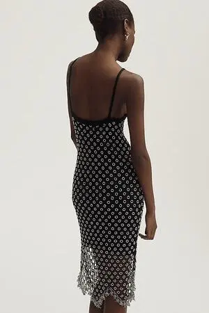 Misha Collection V-neck Beaded Mi Dress