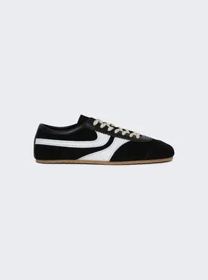 Dries Van Noten Suede And Leather Trim Sneakers - Black
