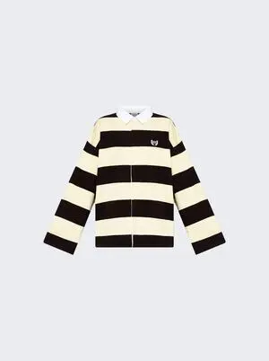 Balenciaga Striped Shirt Dark And Beige - Brown
