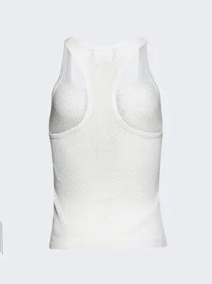 COURRÃ¨GES Mesh Tank Top With Pink Logo
