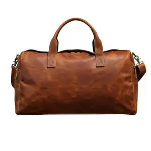 TOURI Genuine Leather Weekend Bag Light