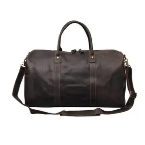 TOURI Genuine Leather Holdall Vintage Dark - Brown