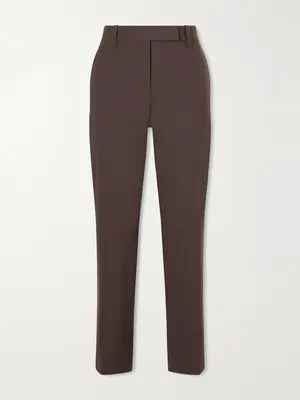 Brunello Cucinelli Tapered Wool-blend Pants - Brown