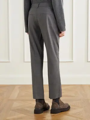 Brunello Cucinelli Mid-rise Wool-blend Tapered Trousers