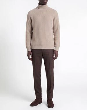 Alpha Studio Wool And Cashmere Turtleneck Sweater - Beige