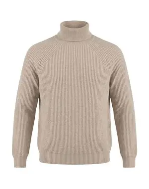 Alpha Studio Wool And Cashmere Turtleneck Sweater - Beige