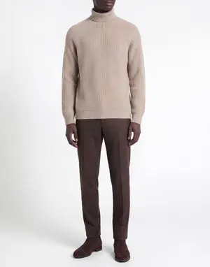 Alpha Studio Wool And Cashmere Turtleneck Sweater - Beige