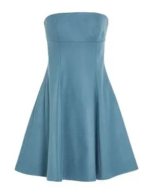 Paul & Joe Slate Wool Blend Strapless Mini Dress - Blue