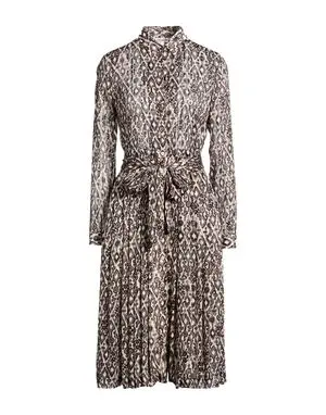 CALIBAN Multicolor Metallic Georgette Midi Shirt Dress