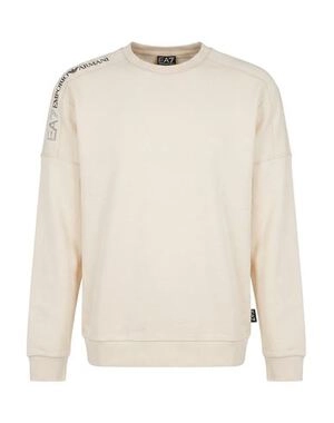 EA7 Crewneck Sweatshirt In Paper And Polyester - Ivory